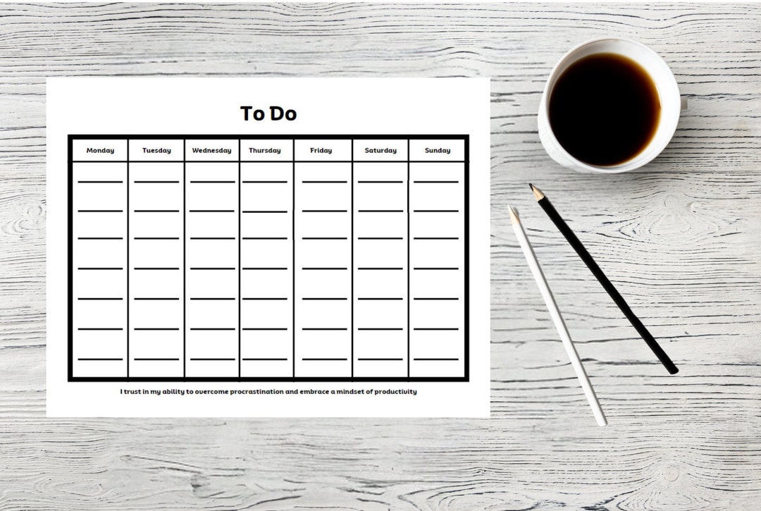 Simple Weekly to Do List Template - Etsy