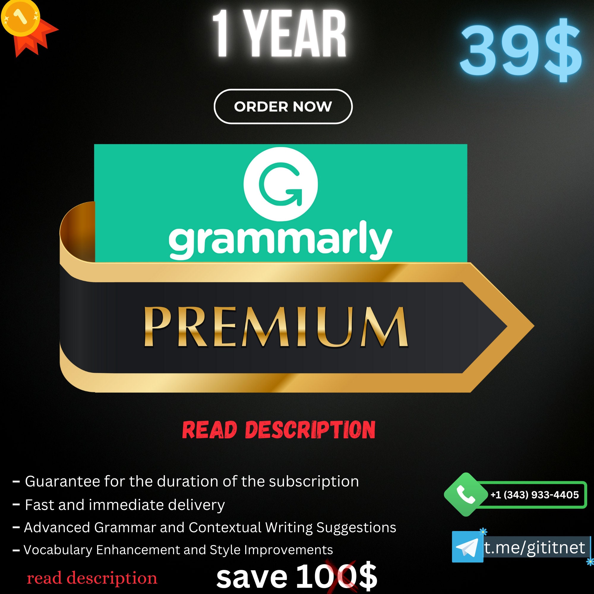 Grammarly Premium Account Grammarly Subscription 12 Monthsread ...
