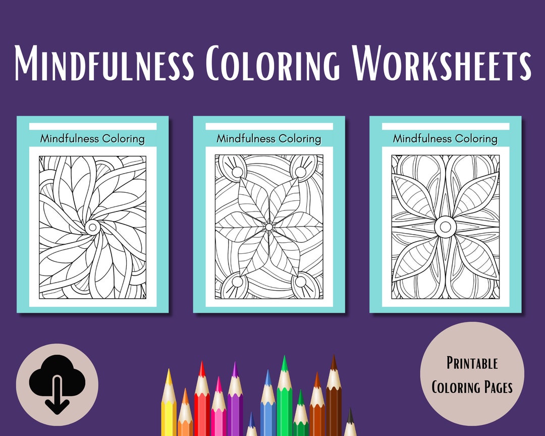 Adult Coloring Sheets, Mindfulness Worksheets, Coloring Pages for ...