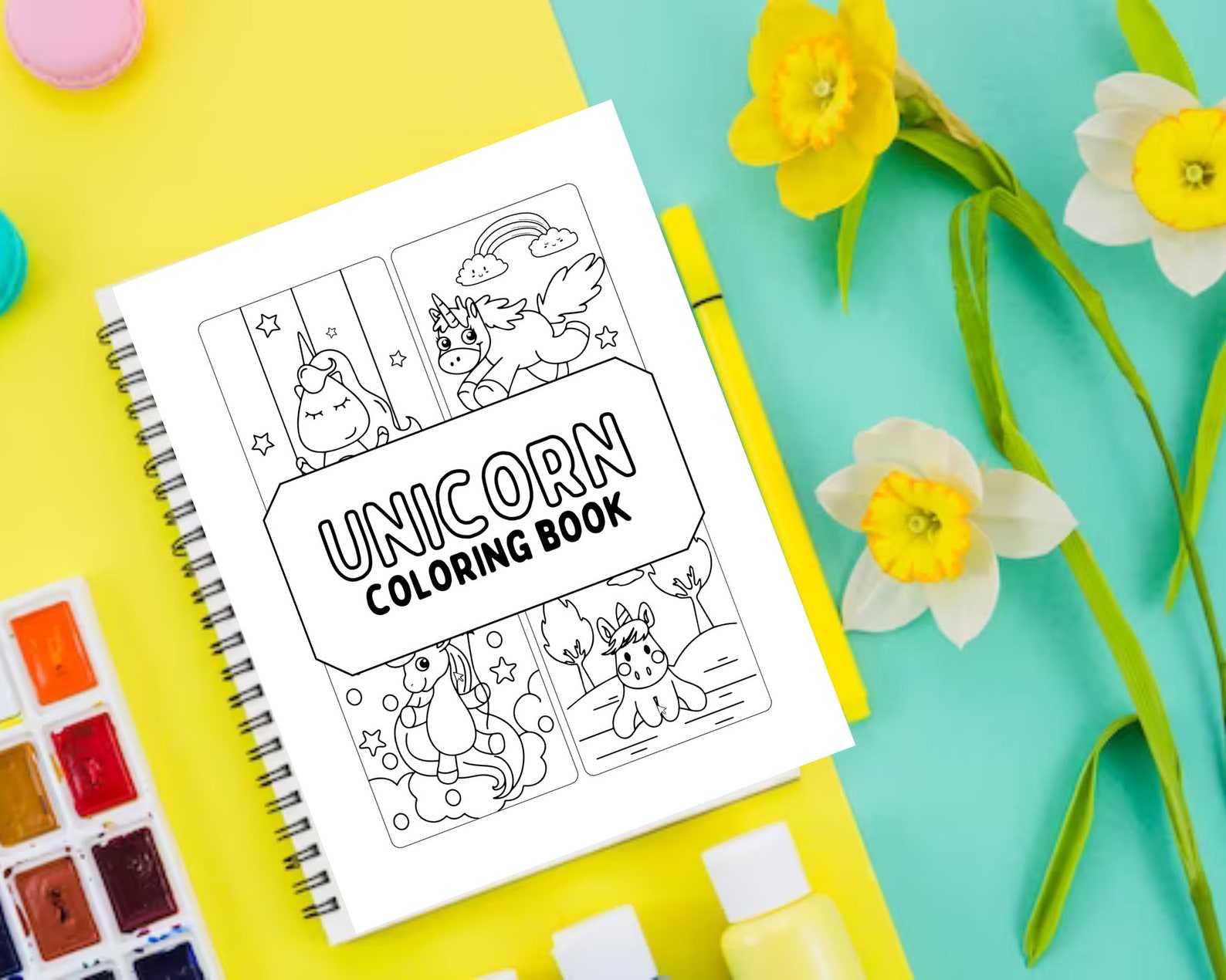 Black White Fun Unicorn Coloring Worksheets, Printable Activity Pack ...