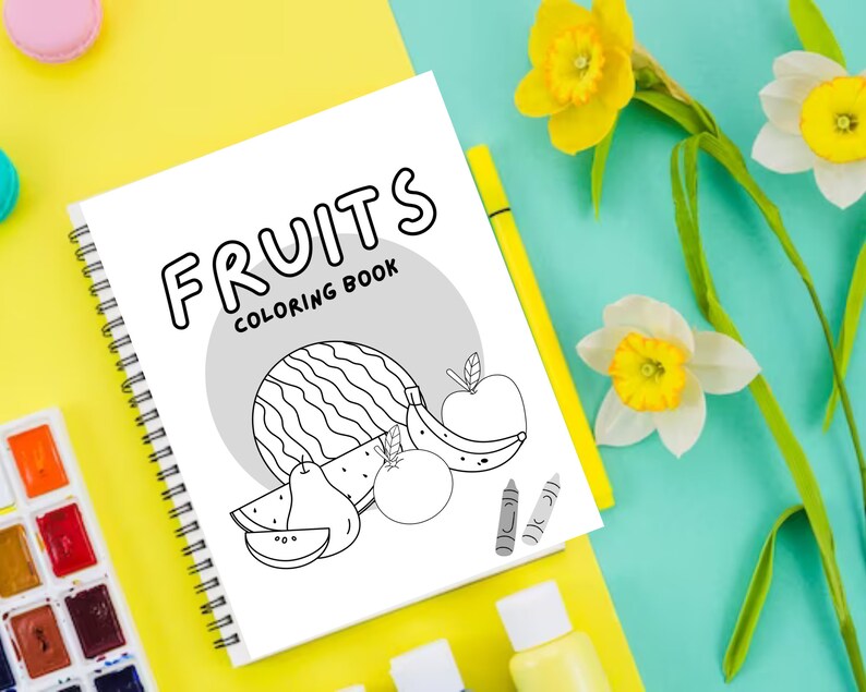 Fruits Coloring Book Worksheet, Educational Activity Sheet, Printable ...
