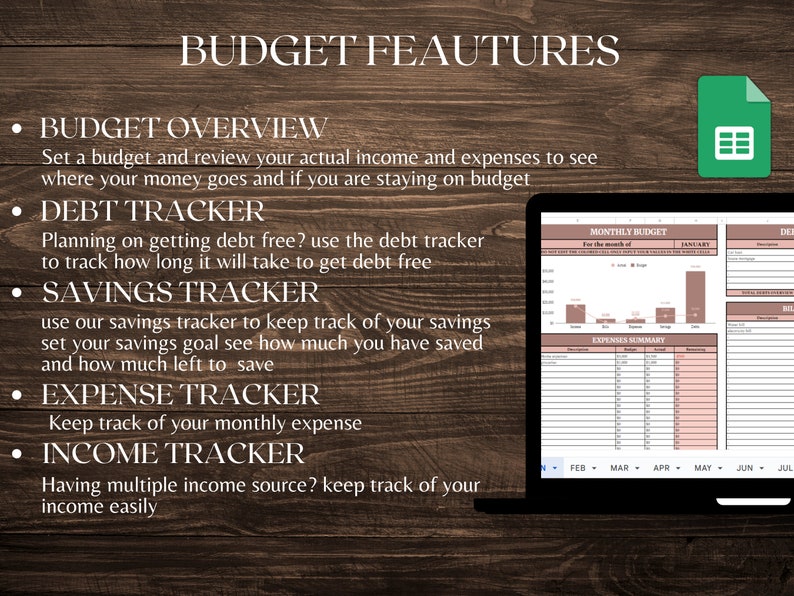 GOOGLE SHEET BUDGET Tracker, Gogle Sheet Template, Income Tracker ...