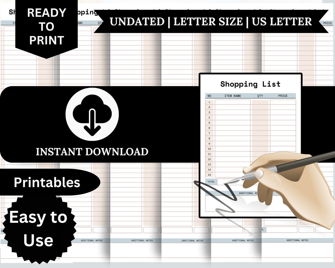 Mini Shopping List Plan Sheet, Meal Planning and Grocery Shopping ...