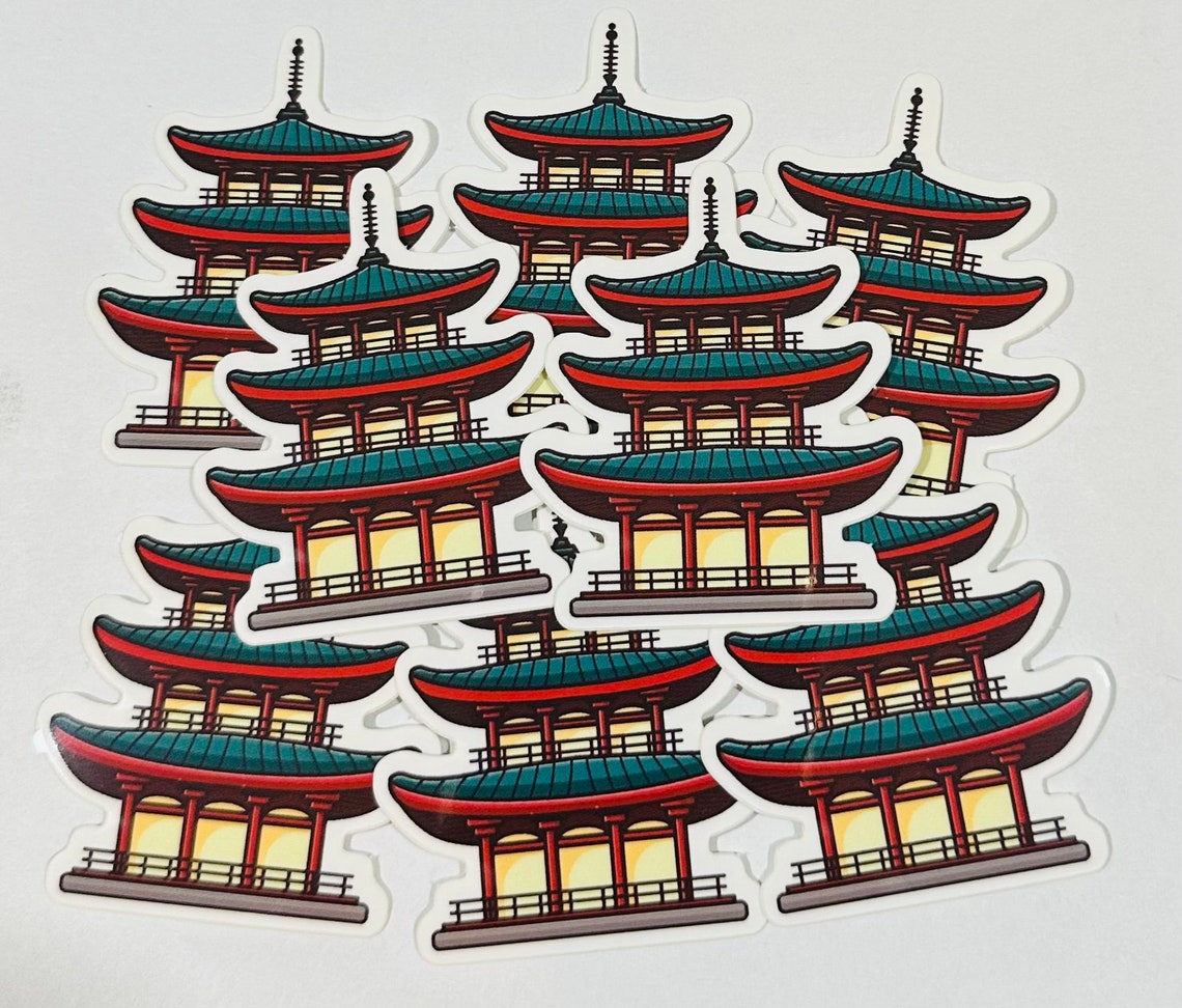 Japanese Pagoda Sticker - Etsy
