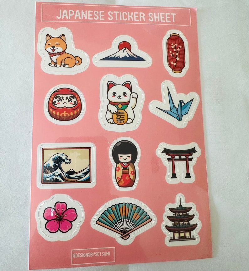 Japanese Sticker Sheet - Etsy