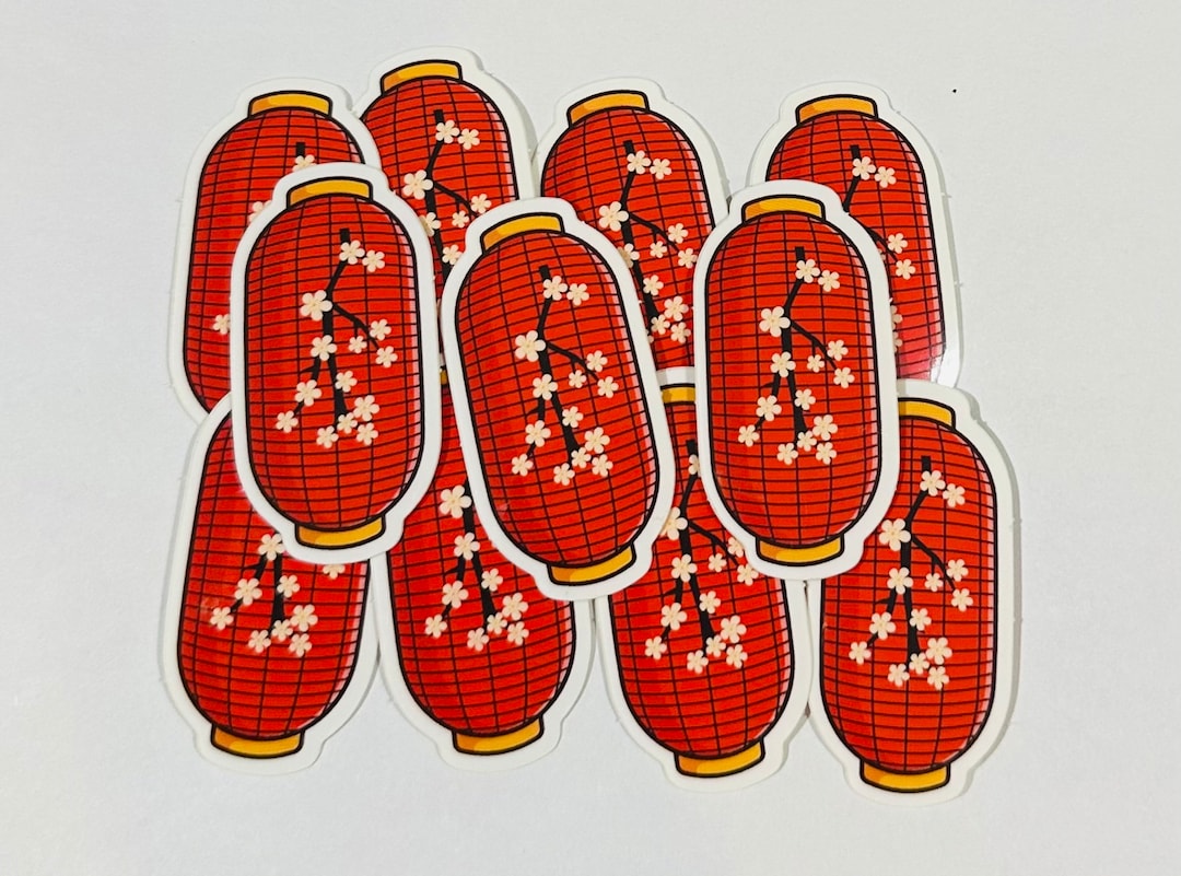 Japanese Lantern Sticker - Etsy