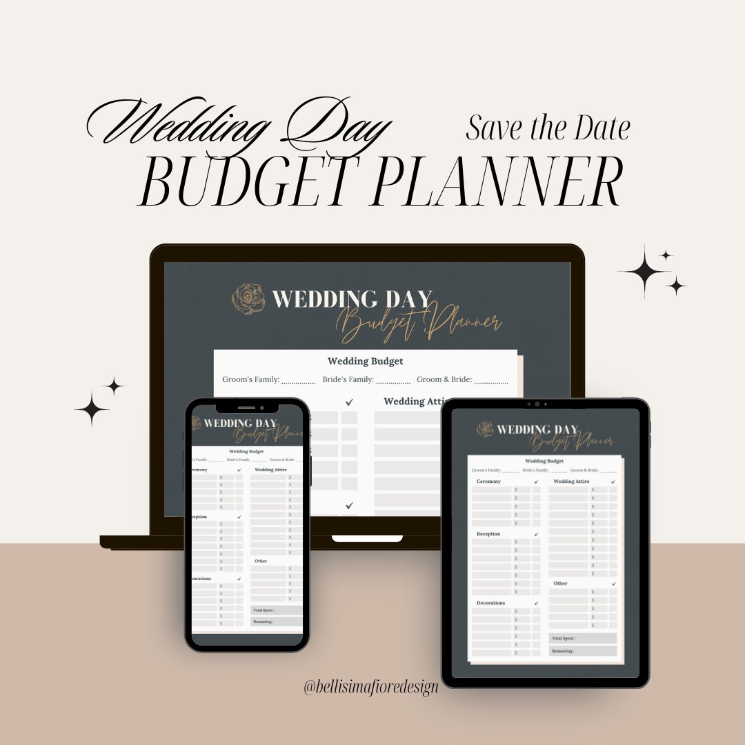 Wedding Budget Printable, Instant Download, Simple Budget Venue Wedding ...