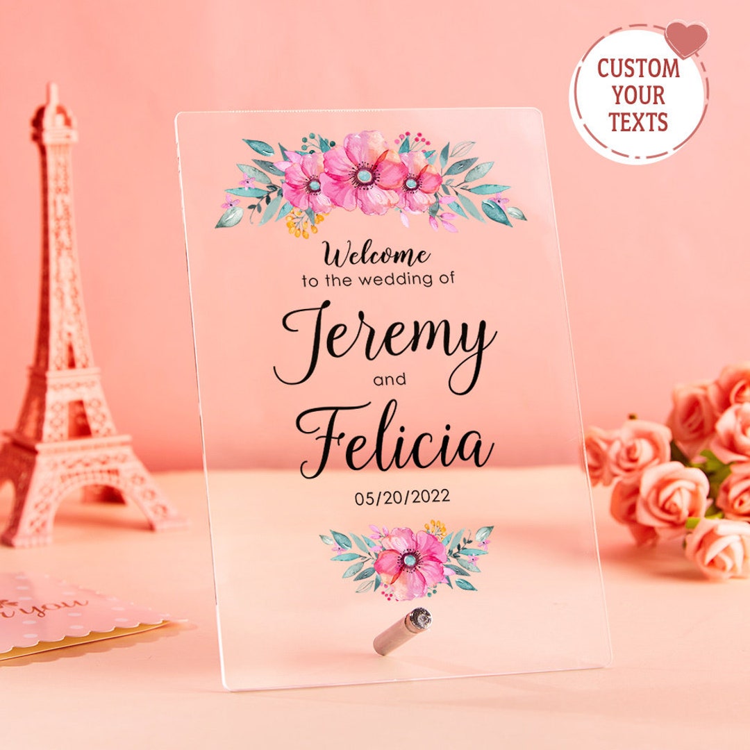 Custom Acrylic Plaque With Names Wedding Gifts Anniversary Gifts - Etsy