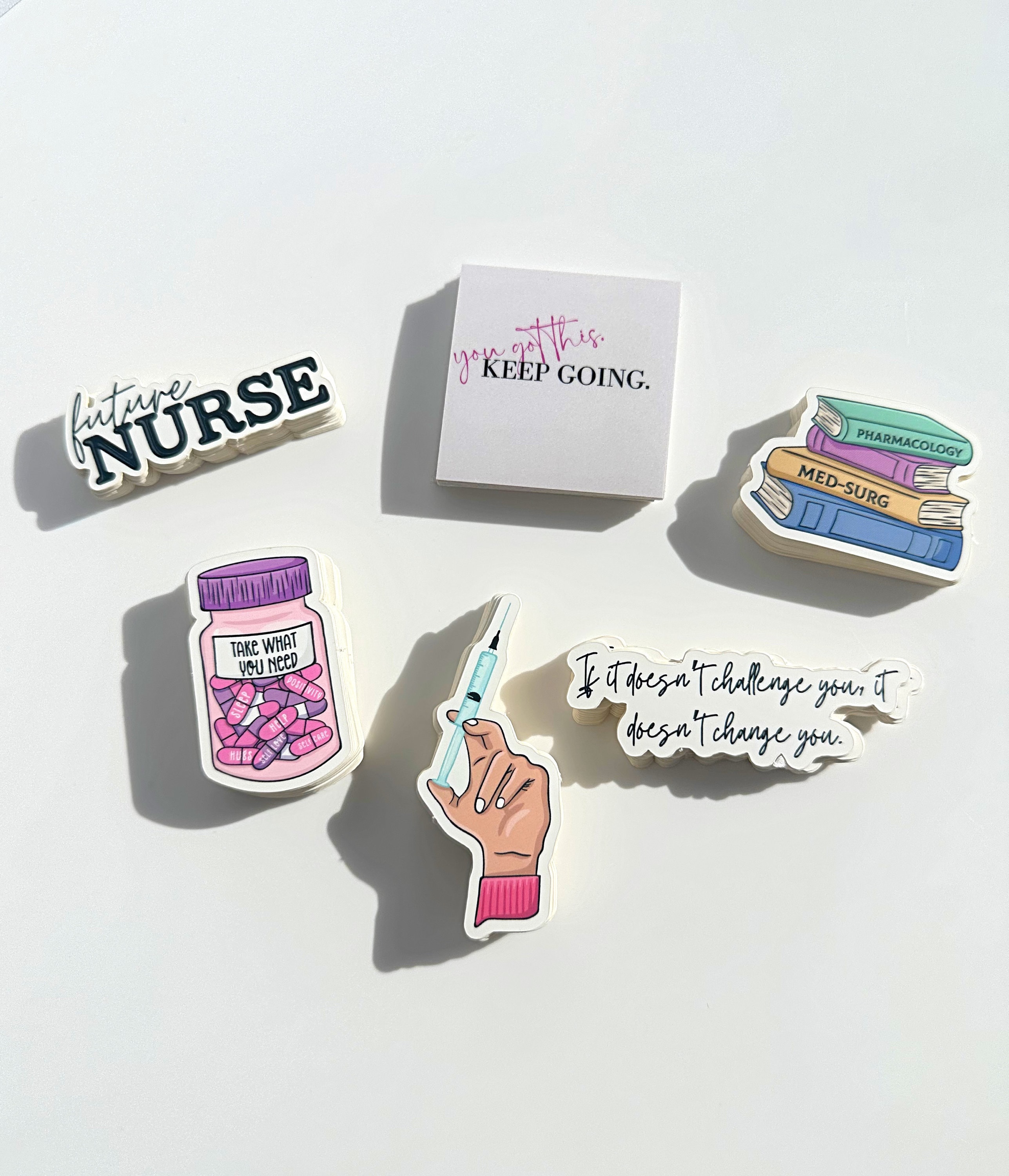 Nursing Student Sticker Pack (6)-nursing School, Nurses Week, RN LPN ...