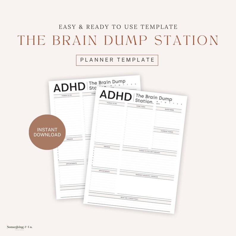 The Brain Dump Station | ADHD Brain Dump Sheet | Adult ADHD Planner ...