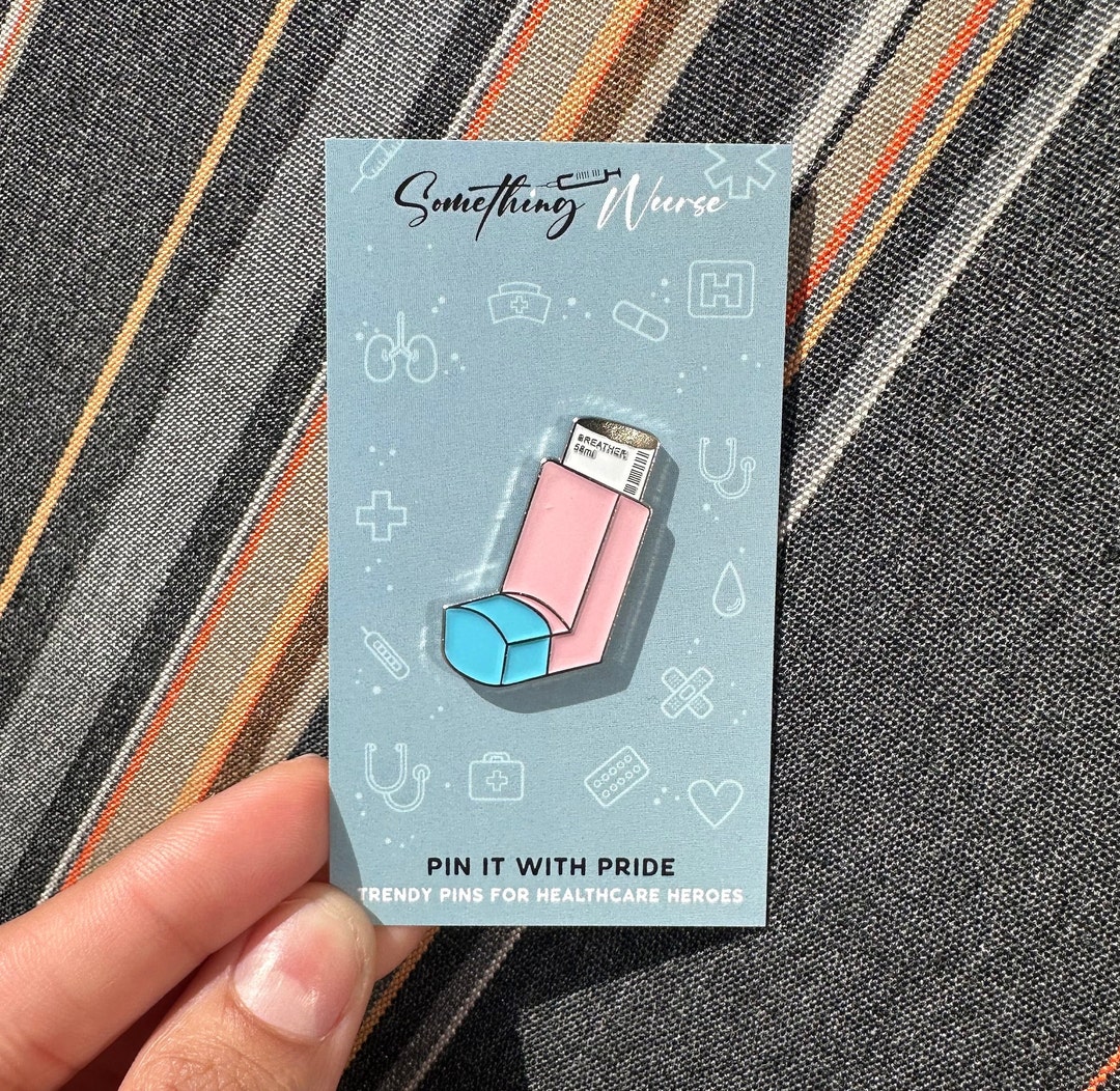 Inhaler Enamel Pin • Respiratory Therapist Gift • Nursing School Badge ...