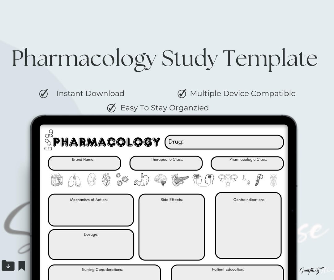 Pharmacology Study Template PDF for Nursing Students | Medication Drug ...