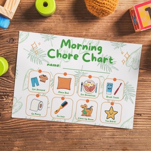 Kids Chore Chart Printable - Morning Chore Chart - Childrens Chore ...