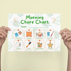 Kids Chore Chart Printable - Morning Chore Chart - Childrens Chore ...
