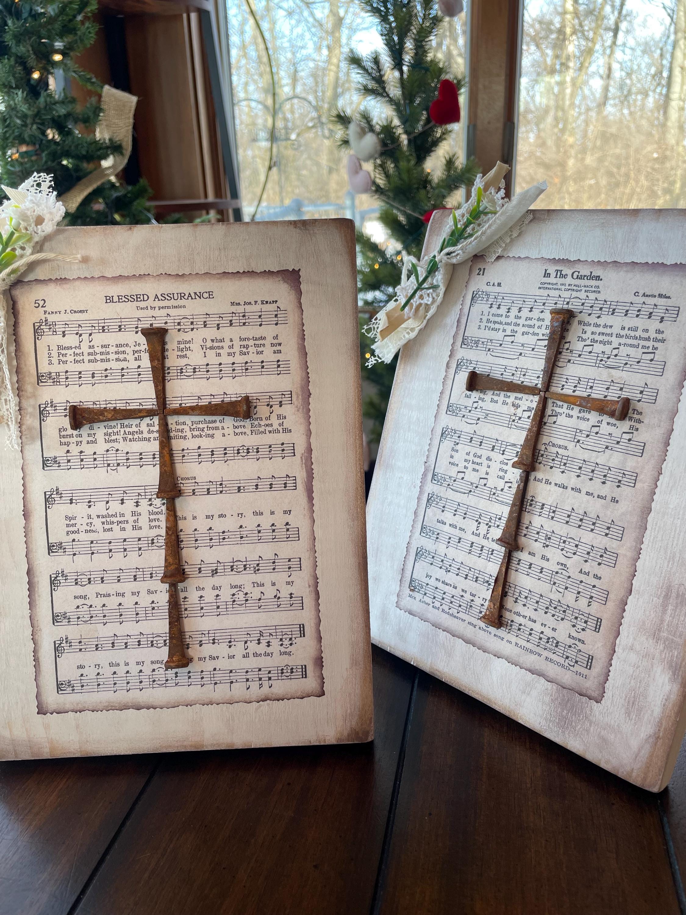 Hymn Decor Blessed Assurance in the Garden Old Rugged Cross Easter ...