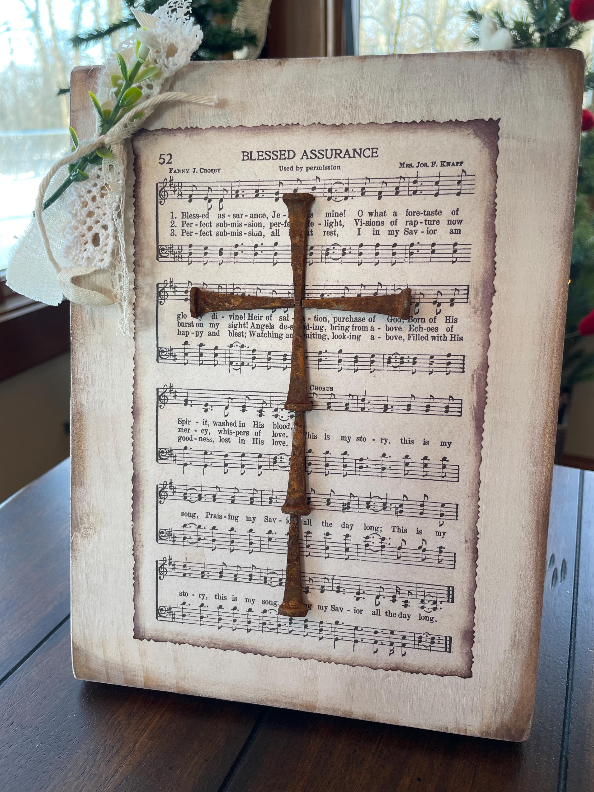 Hymn Decor Blessed Assurance in the Garden Old Rugged Cross Easter ...