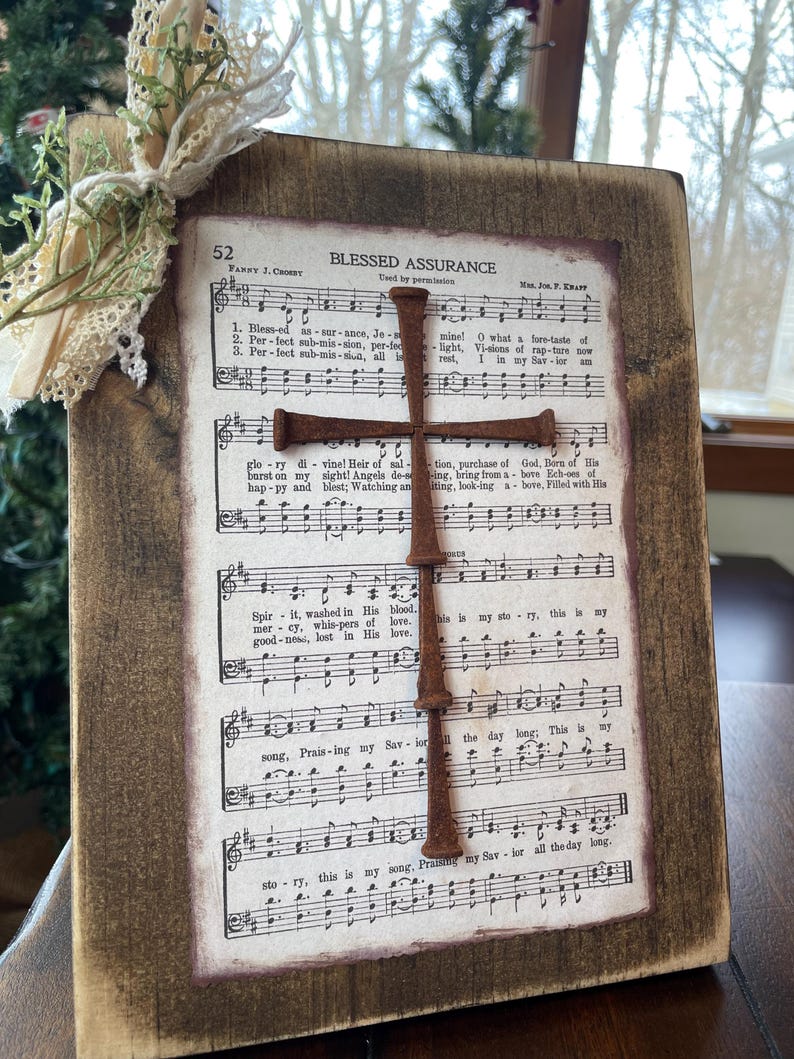 Hymn Decor Blessed Assurance in the Garden Old Rugged Cross Easter ...