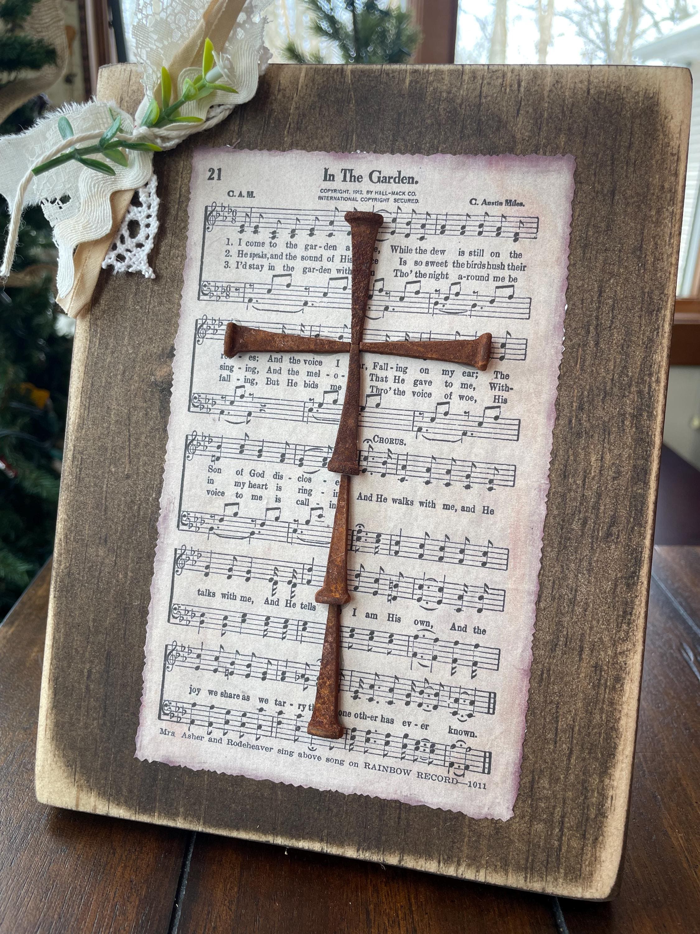 Hymn Decor Blessed Assurance in the Garden Old Rugged Cross Easter ...