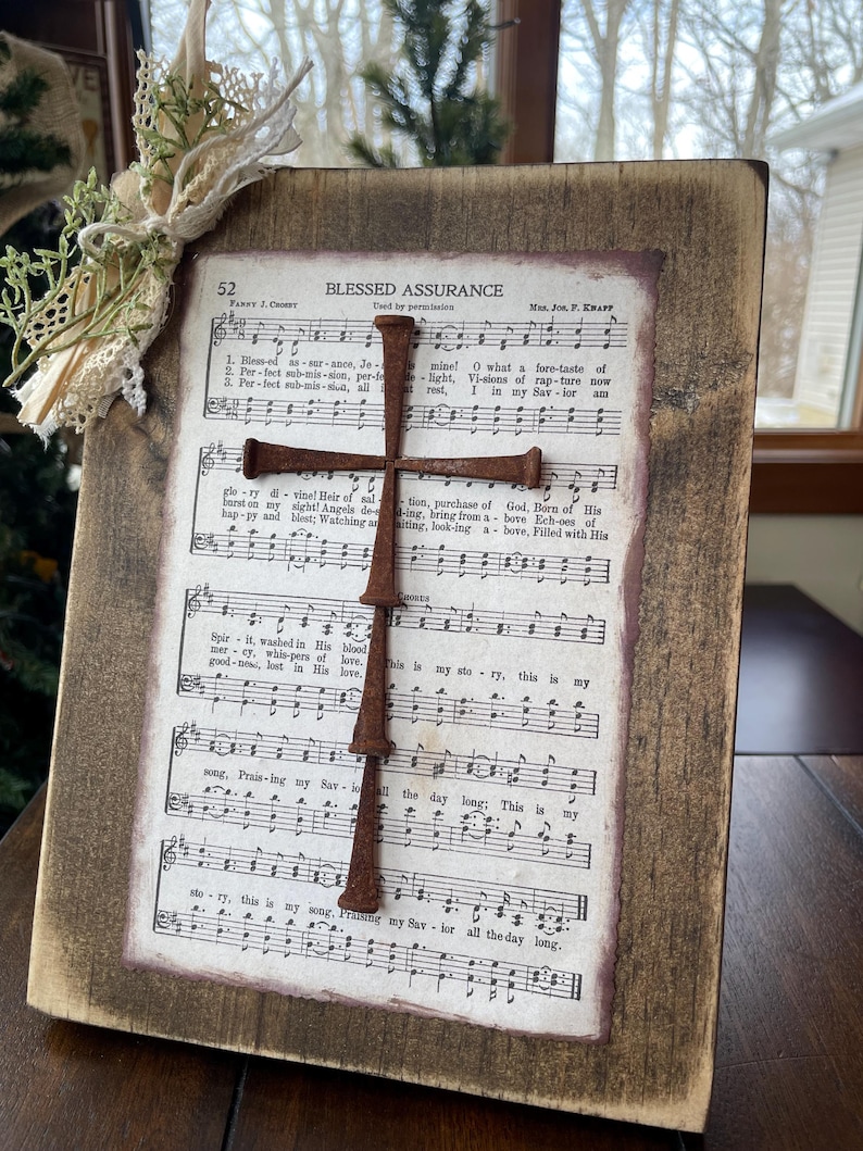 Hymn Decor Blessed Assurance in the Garden Old Rugged Cross Easter ...