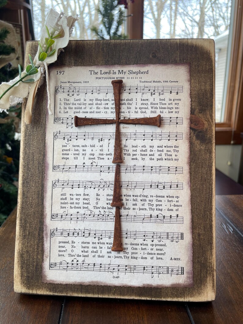 Hymn Decor Blessed Assurance in the Garden Old Rugged Cross Easter ...