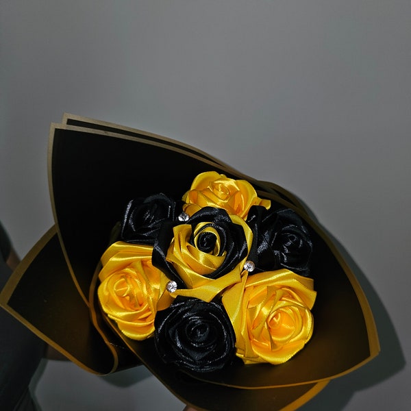 Ribbon Rose Bouquet - Etsy