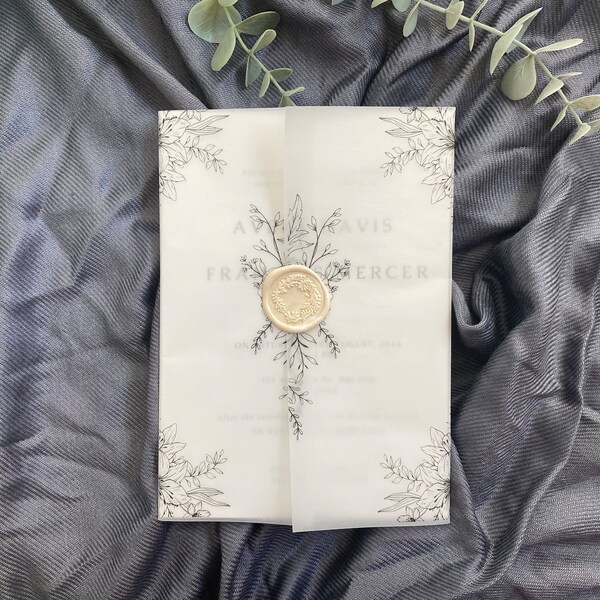 Vellum Invitations - Etsy