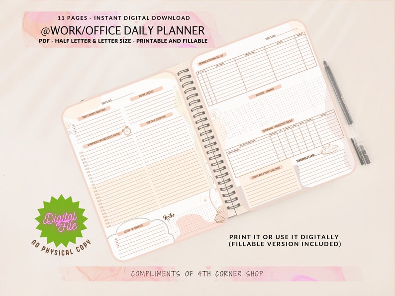 Customer Service Planner Printable Inserts Daily Productivity Sheets ...