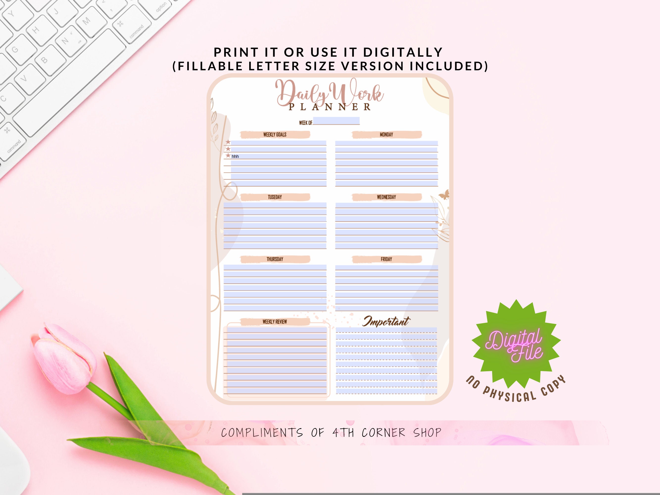 Customer Service Planner Printable Inserts Daily Productivity Sheets ...