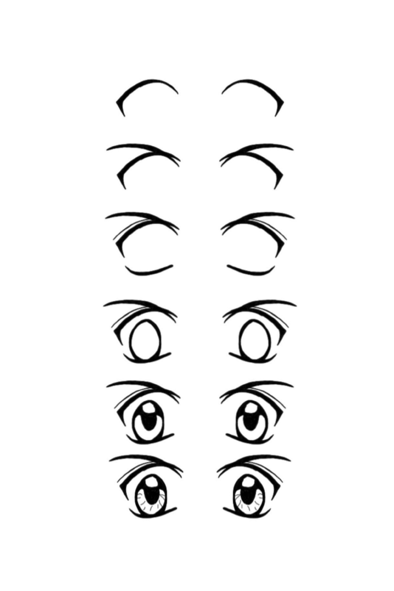 How To Draw Anime Eyes Step By Step Draw Anime Drawing How To Etsy