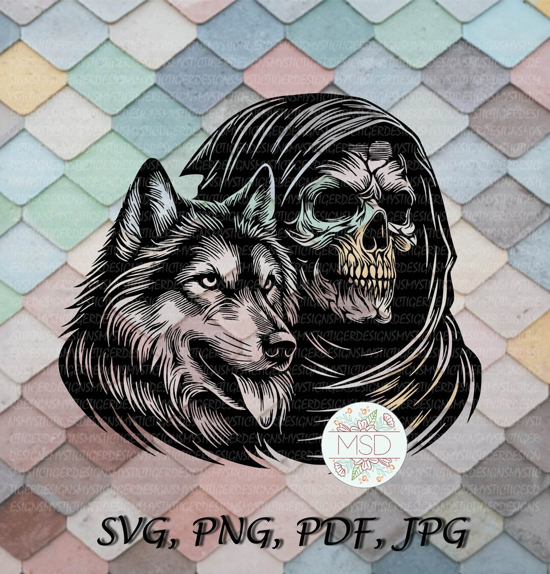 Grim Reaper Wolf SVG Death Halloween Intricate Weeding, Cricut ...