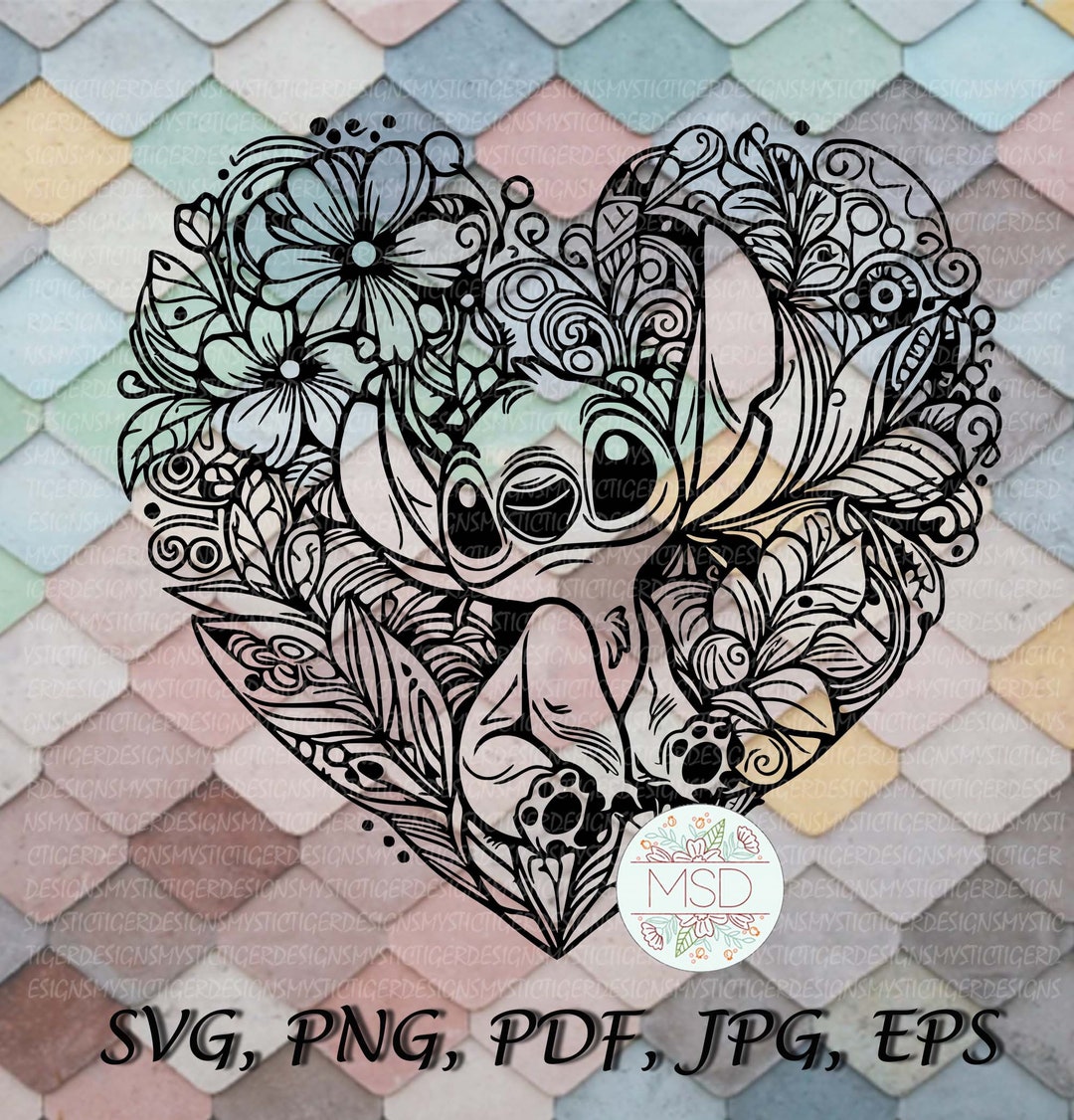 Stitch Heart SVG Cutting File, Cricut, Silhouette Vinyl Instant ...