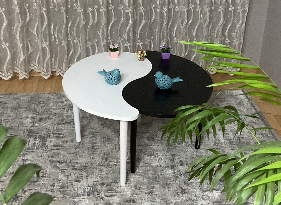 Yin Yang Table, Design Coffee Table, Unique Coffee Table, Wooden Modern ...
