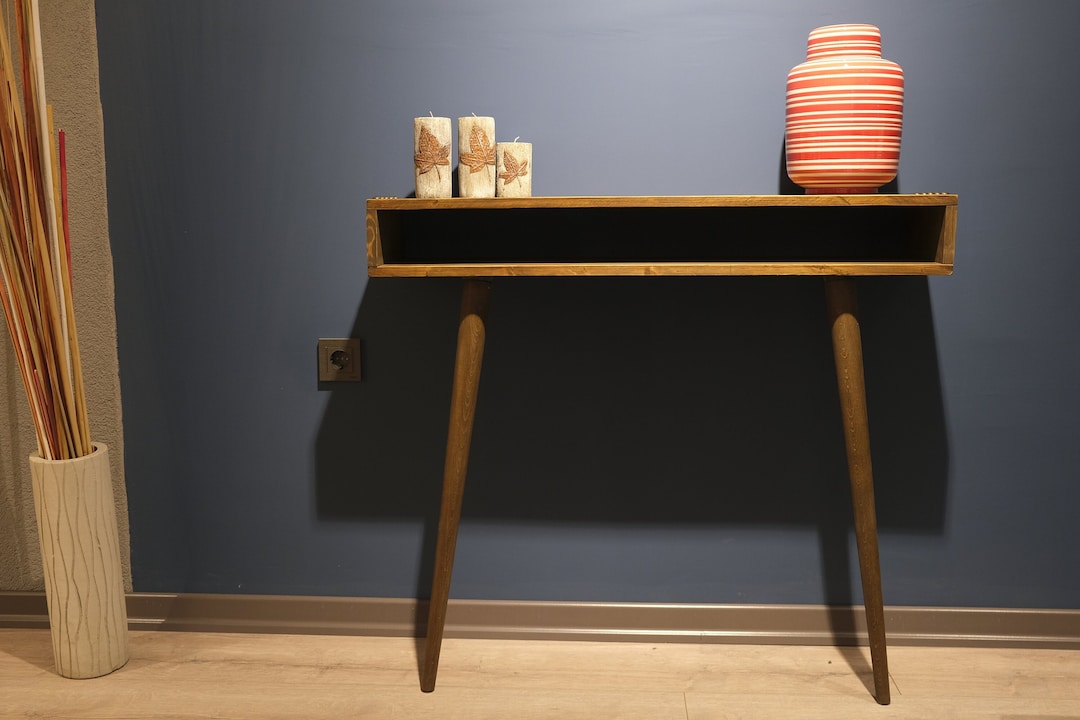 Slim Entryway Table With Storage, Narrow Console Table With Shelves ...