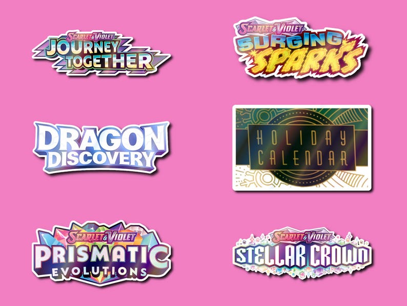 Pokémon Scarlet & Violet TCG Binder Set Holographic Sticker Labels - Etsy