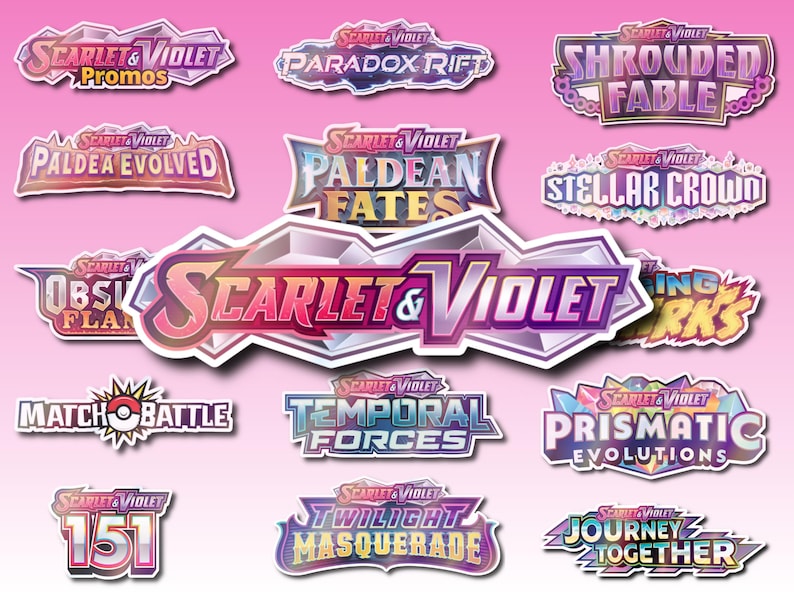 Pokémon Scarlet & Violet TCG Binder Set Holographic Sticker Labels - Etsy