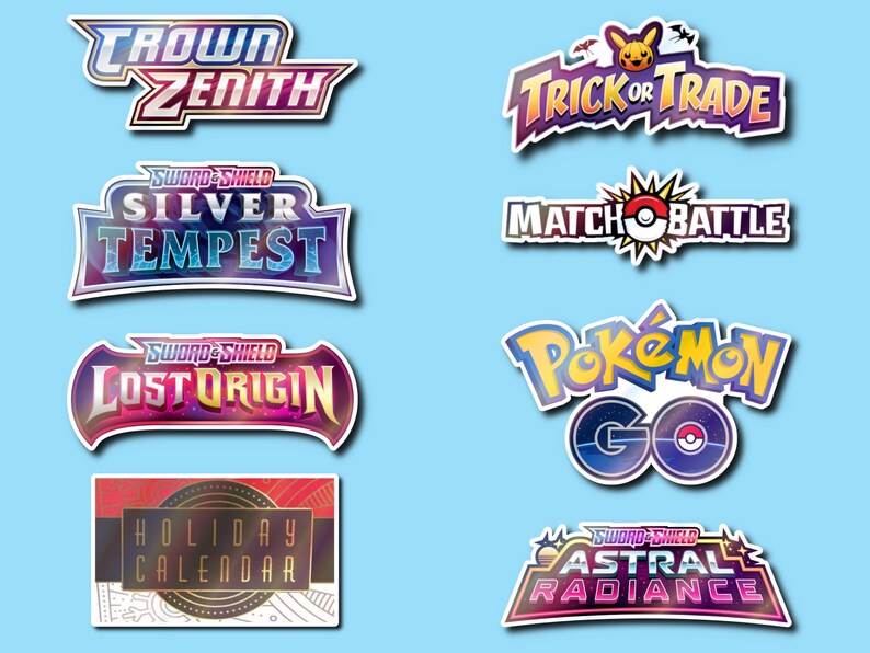 Pokémon Sword & Shield TCG Binder Set Holographic Sticker Labels - Etsy
