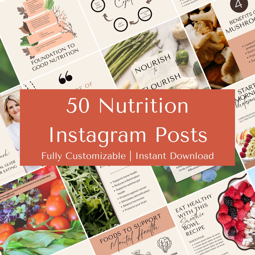 Nutrition Instagram Post Templates | Healthy Posts | Nutrition Coach ...