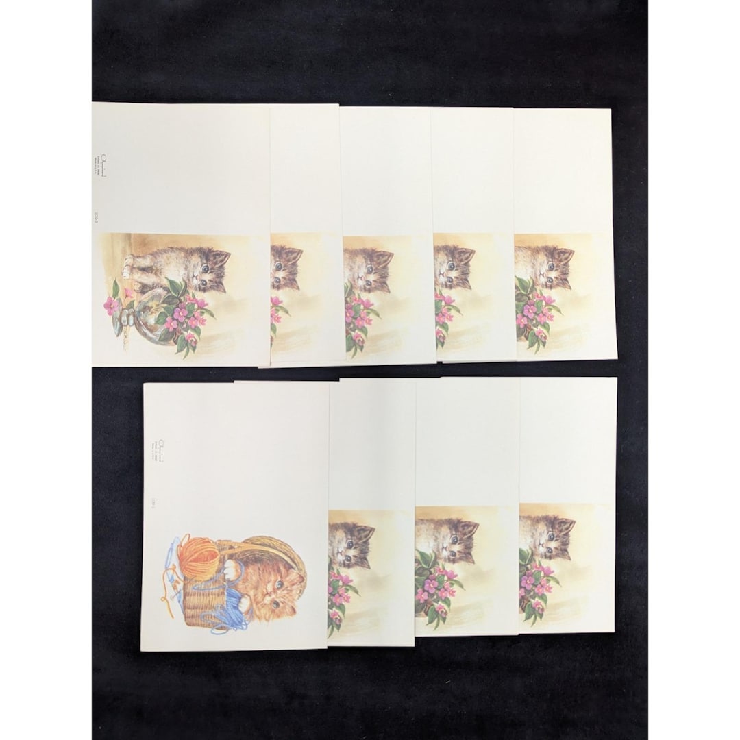 Olympicards Kitten Cat Notecards Set Note Cards Vintage Lot of 9 Cat ...