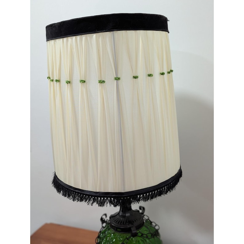 1971 L&L WMC Lamp Shade 30.5" Green Globe Dual Lamp Hollywood Regency ...