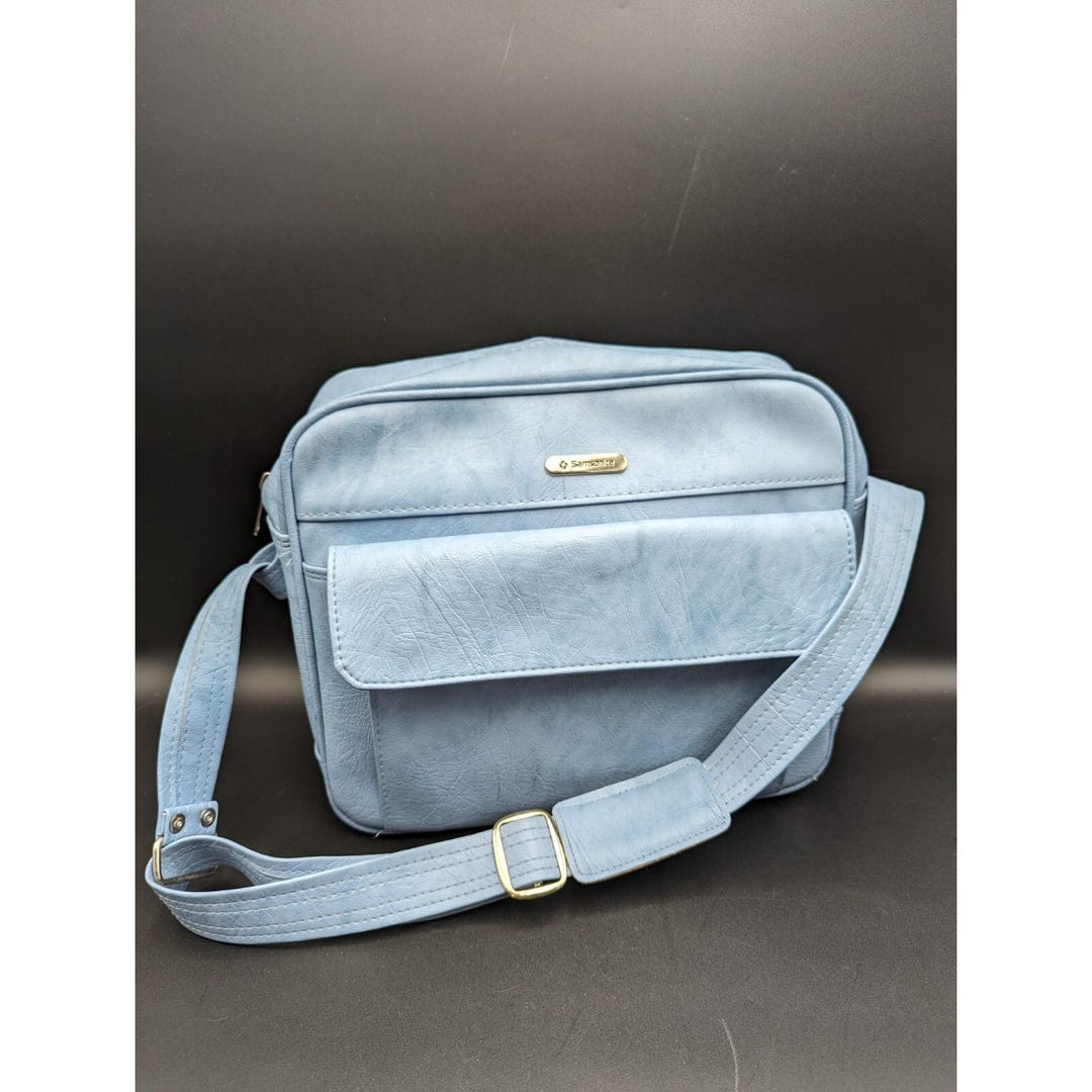 VTG Samsonite Light Blue Carry on Bag Cordoba Travel Luggage Overnight ...