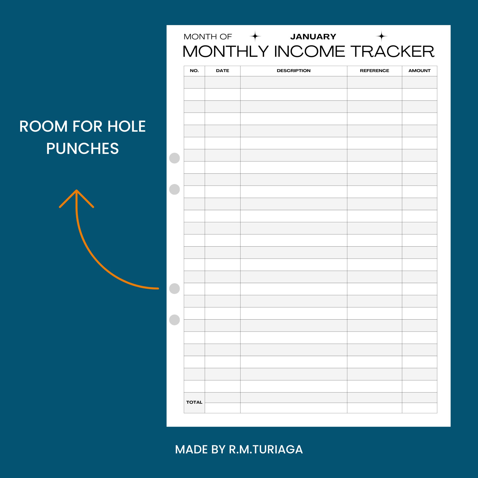 Monthly Income Tracker, Printable Financial Planner, Budget Planner ...