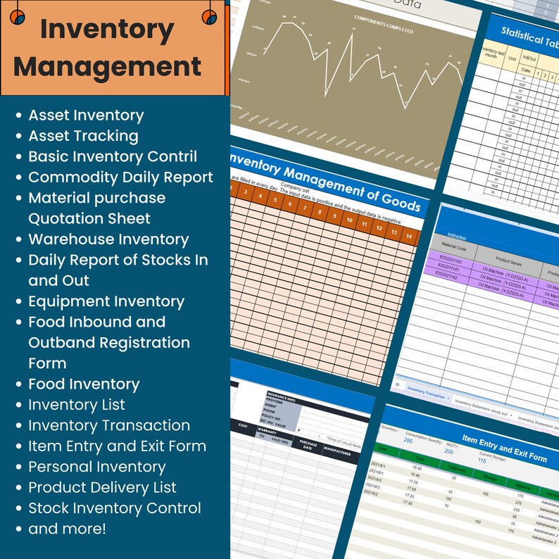Inventory Management Tracker: Excel/google Sheets (34 Templates ...