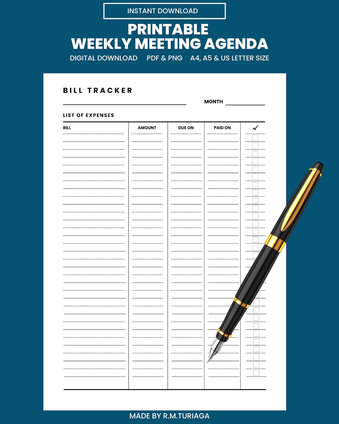 Weekly Meeting Agenda Template, Meeting Discussion Planner, Minutes of ...