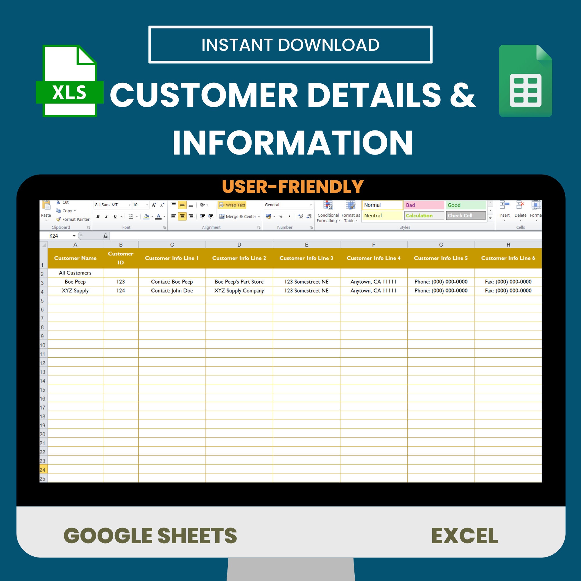 Customer Invoice Tracker Excel, Business Spreadsheet (digital Download ...