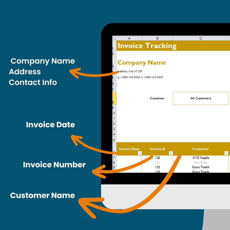Customer Invoice Tracker Excel, Invoice Management and Tracking System ...