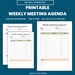 Weekly Meeting Agenda Template, Printable Discussion Planner (digital ...