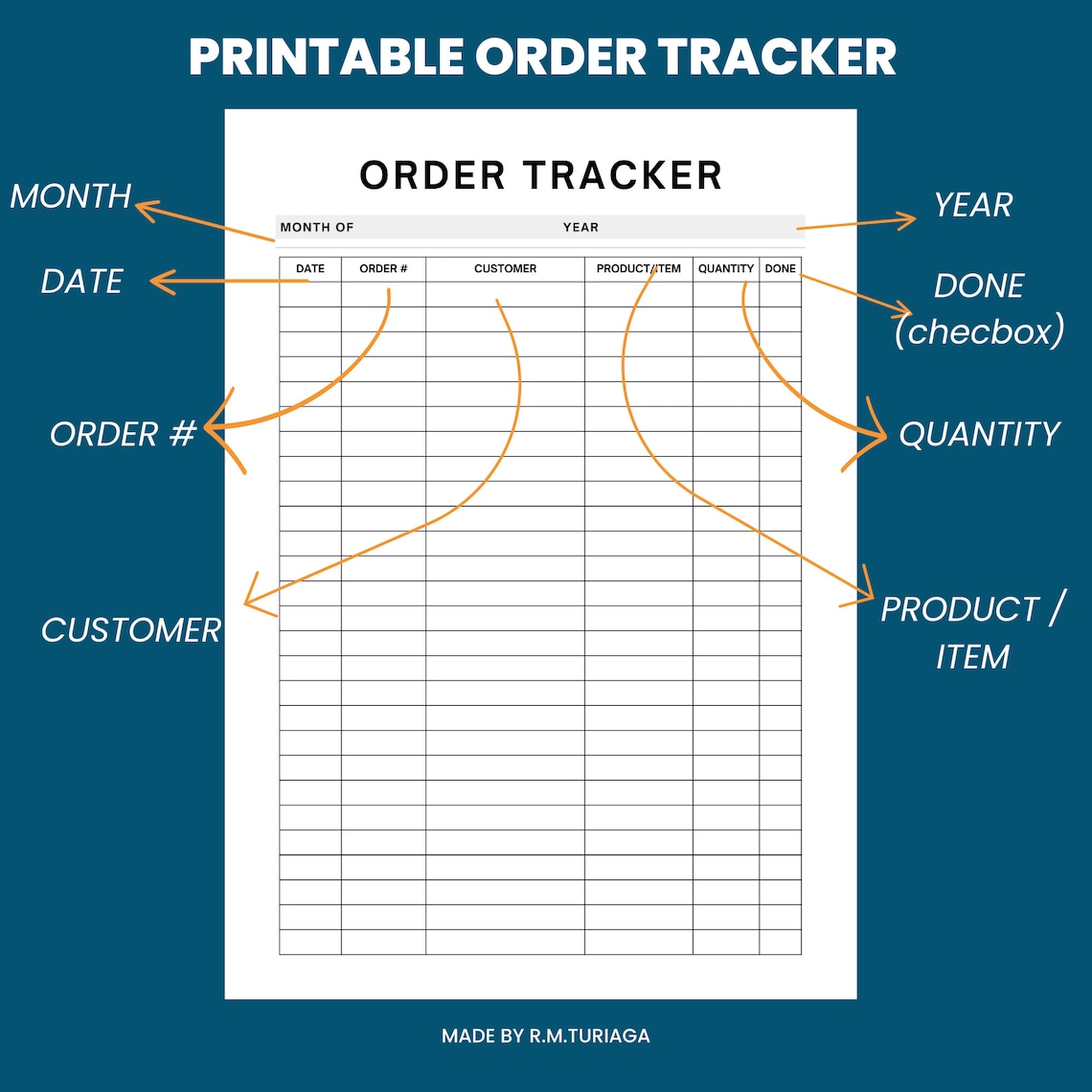Order Tracker Small Business Printable Business Tracker Order Form ...