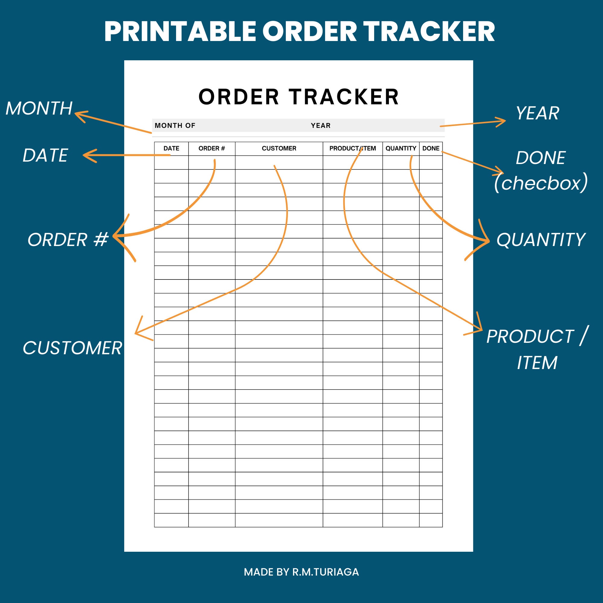 Order Tracker Small Business Printable Business Tracker Order Form ...