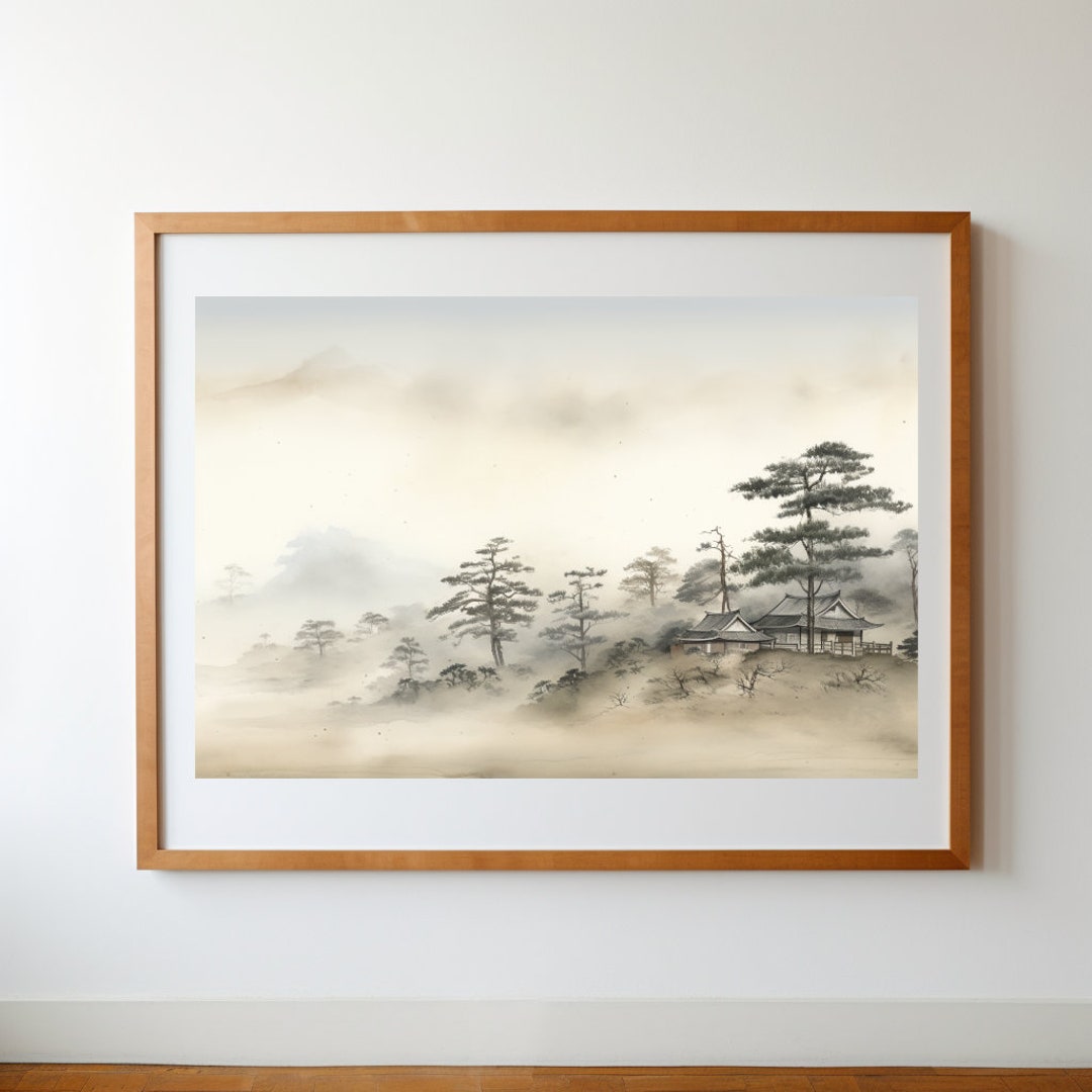 Tranquil Homestead: Panoramic Print of Rural Japan - Etsy