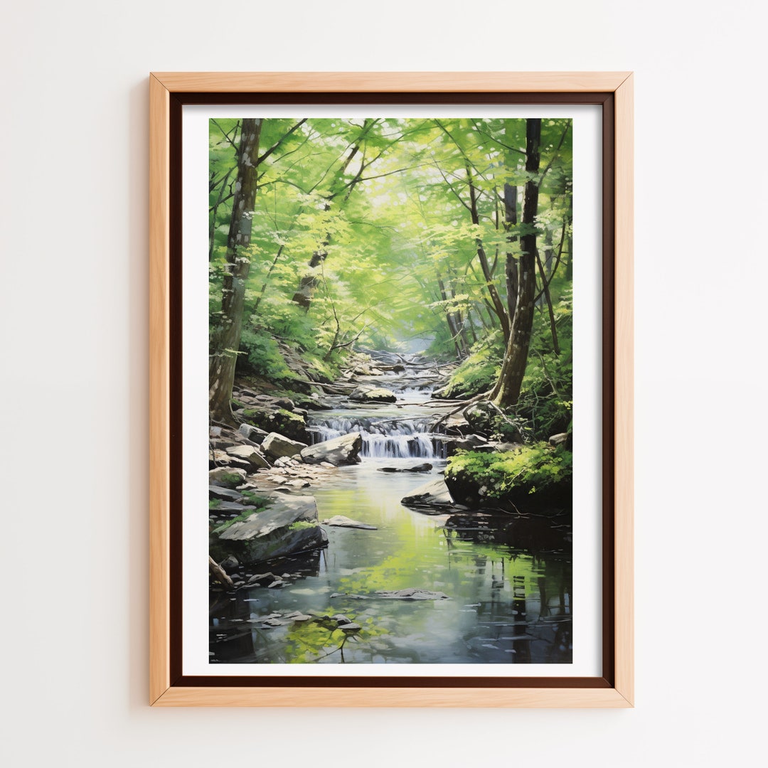 Serenity's Embrace: Aokigahara Streamscape Poster - Etsy